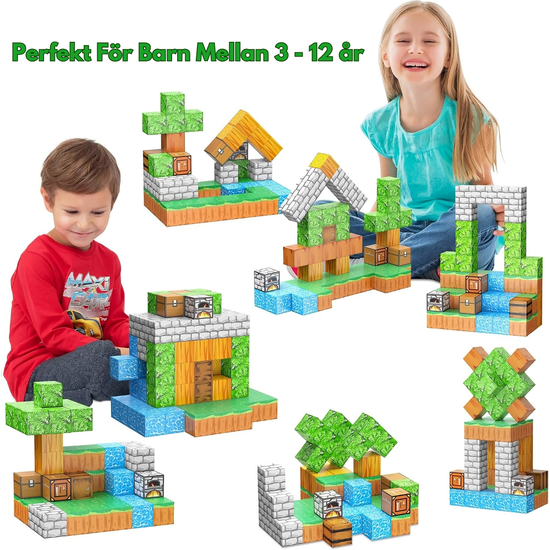 PixelBricks – Magnetisches Konstruktionsspiel für kreative Kinder – Dudely